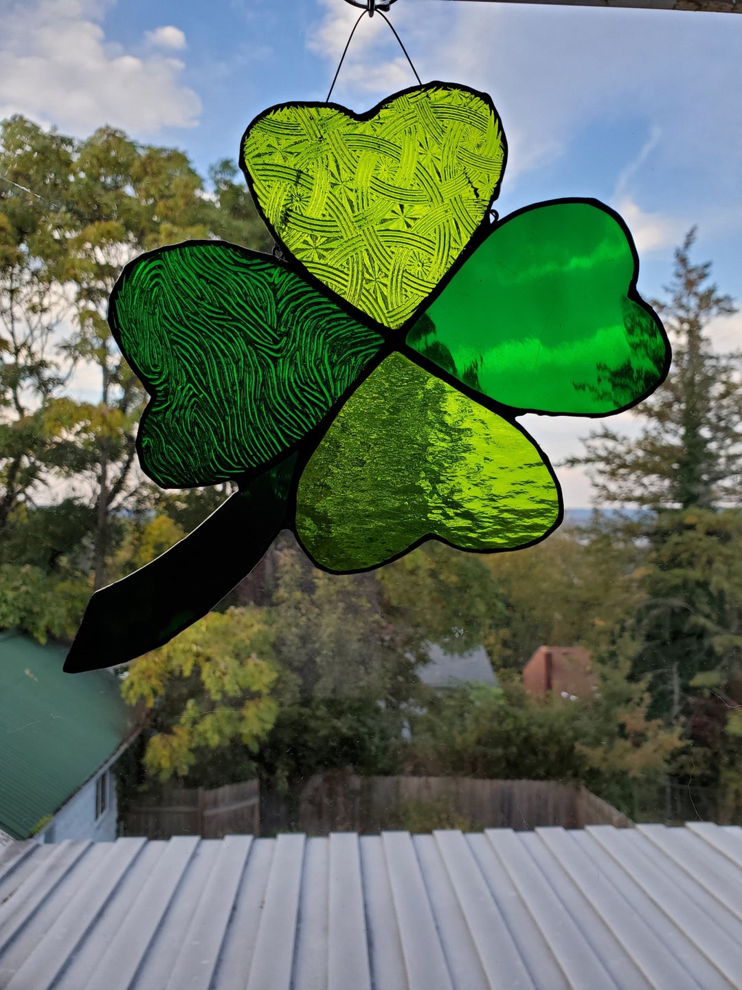 Stained Glass Clover 4 Leaf Clover St Patricks Decor Gift - Etsy