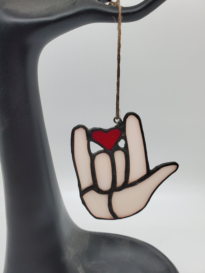 Ily Asl, Stained Glass Ornament, Asl I Love You With Heart, Asl Gift ...