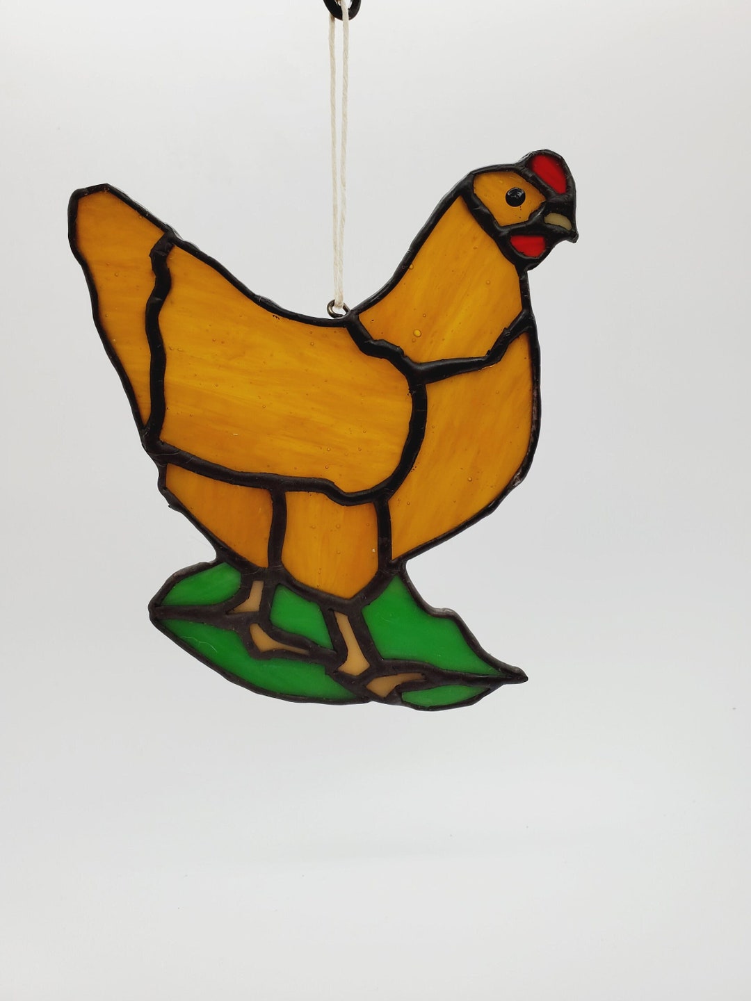 Stained Glass Chicken, Chicken Window Decor, Deaf Artist, Suncatcher ...