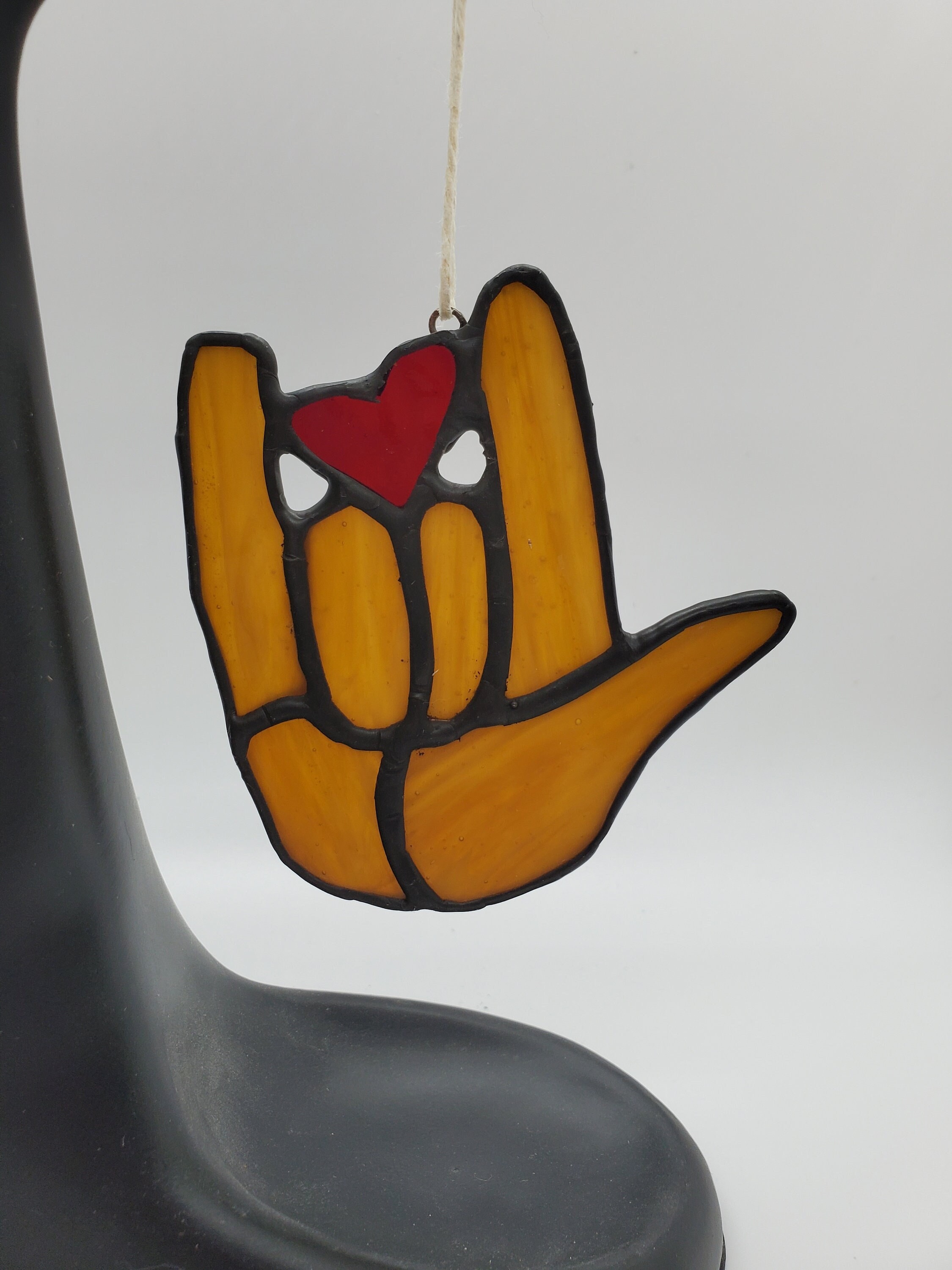Ily Asl, Stained Glass, Deaf Artist, Asl I Love You With Heart, Ily Asl ...