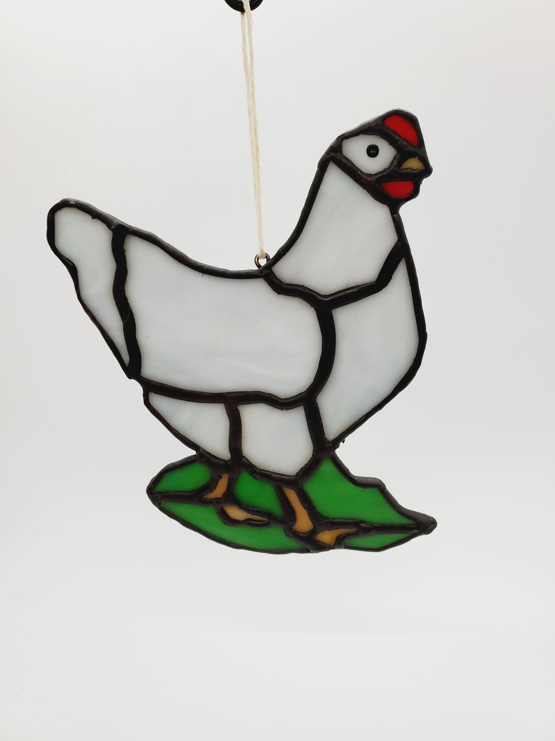 Stained Glass Chicken Chicken Window Decor Deaf Artist Etsy