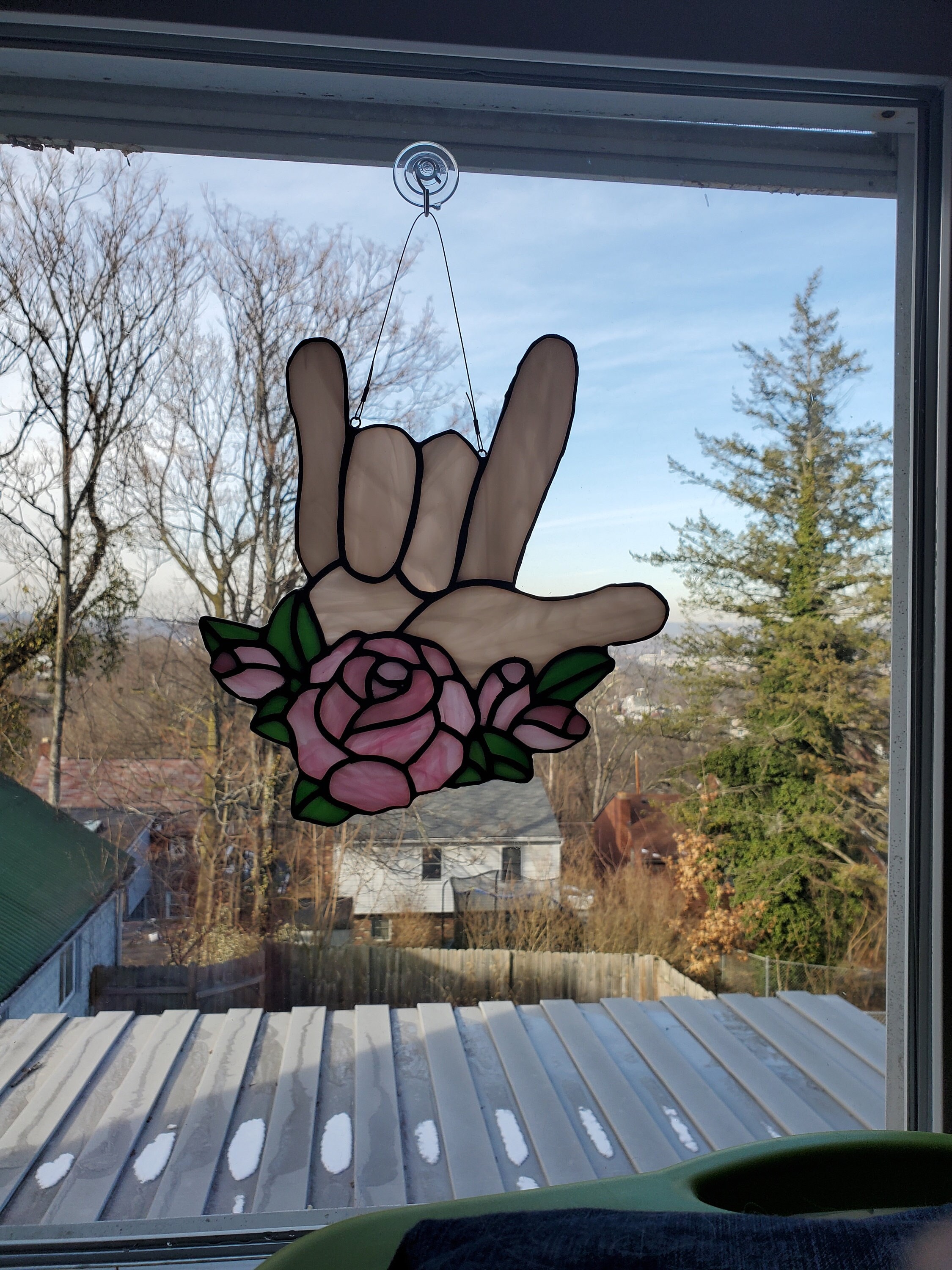 Stained Glass Asl I Love You Deaf Artist Ily Asl Asl Gift - Etsy