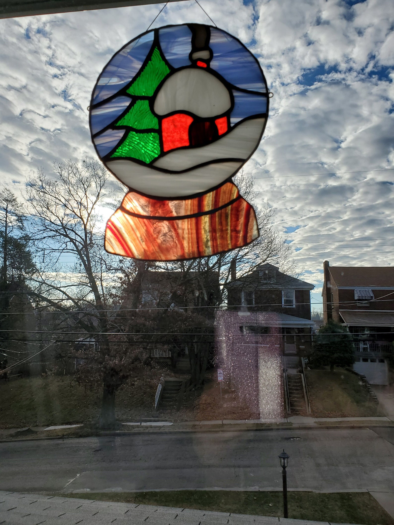 Stained Glass Snowglobe, Christmas Snowglobe, Winter Wonderland Snow ...
