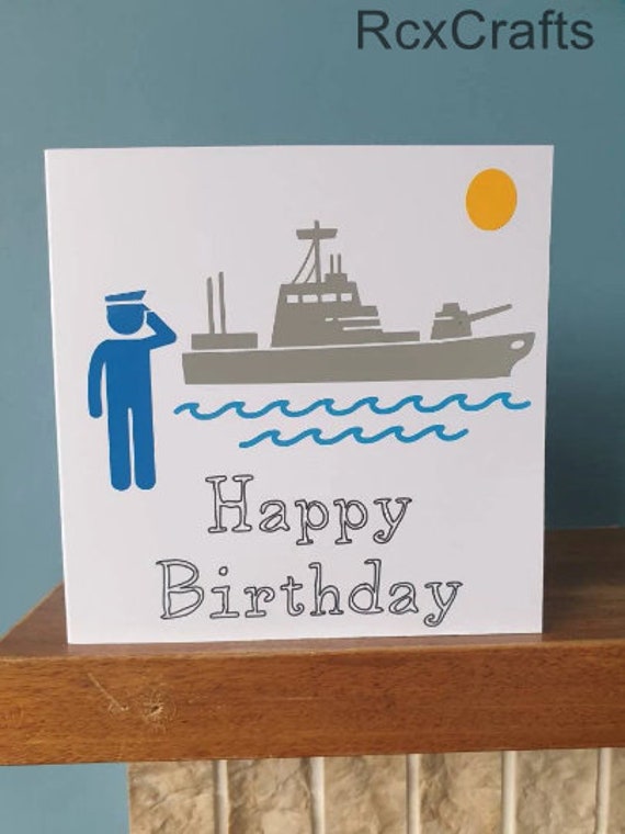 Navy / Naval Birthday Card / Greetings Card. | Etsy