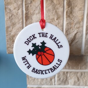 Basketball Ceramic Christmas Tree Decoration - Deck the Halls With ...