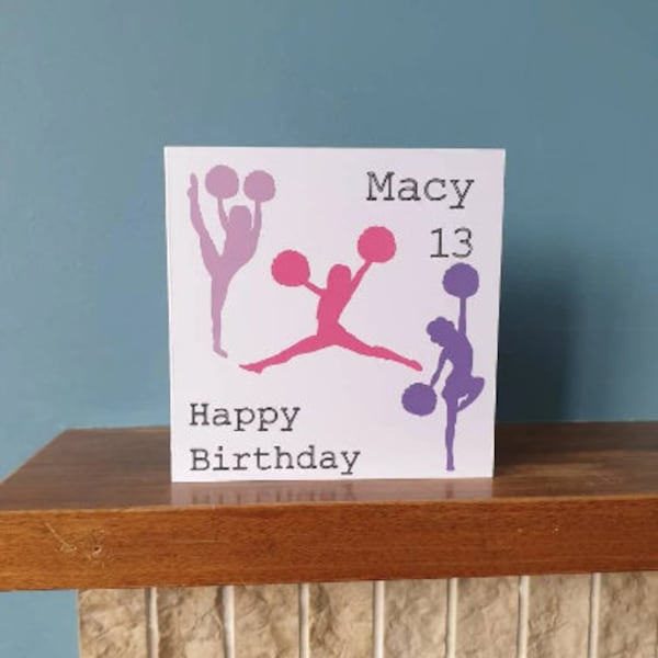 Personalised Cheerleader Birthday Card - Etsy UK