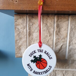 Basketball Ceramic Christmas Tree Decoration - Deck the Halls With ...