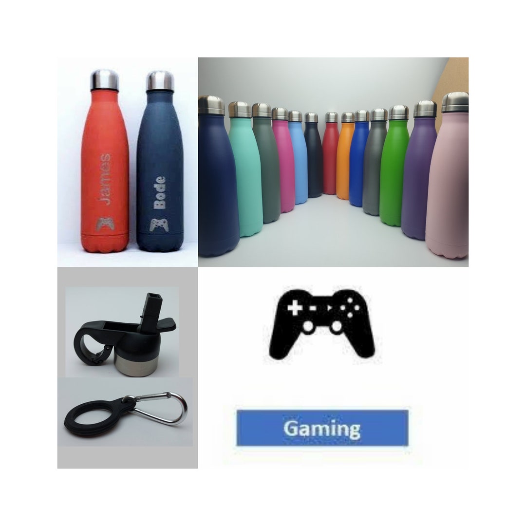 Gamer Stainless Steel 500ml Water Bottle Personalised With a Name and a ...