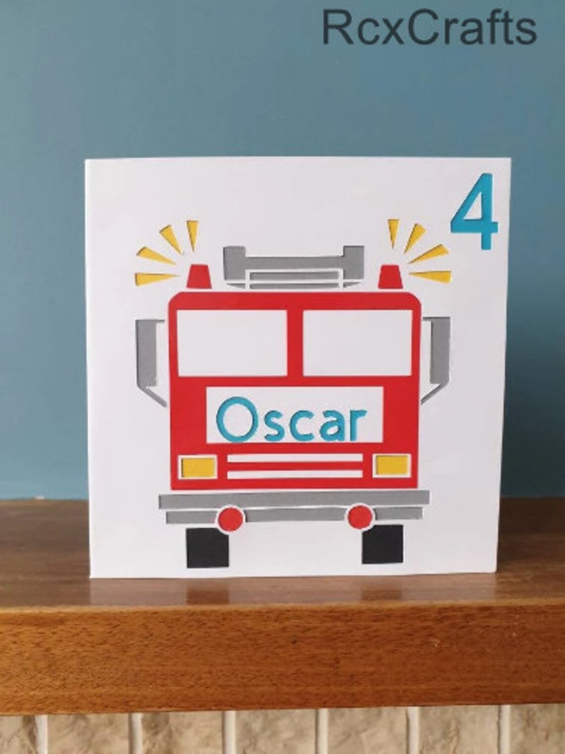 Fire Engine Fire Truck Fire Man Card Personalised With Name - Etsy UK