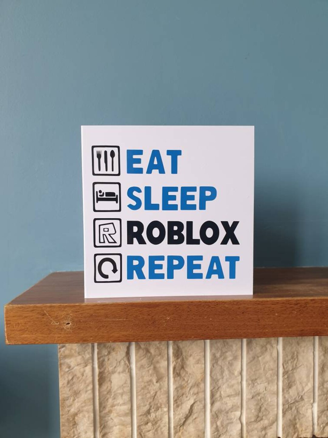 Eat Sleep Roblox Repeat Birthday Card / Greetings Card. Ideal - Etsy