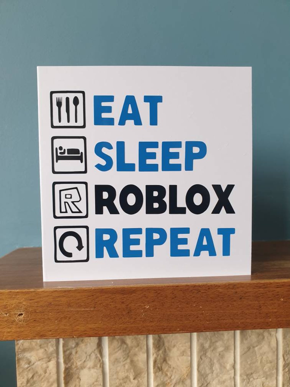 Eat Sleep Roblox Repeat Birthday Card / Greetings Card. Ideal - Etsy
