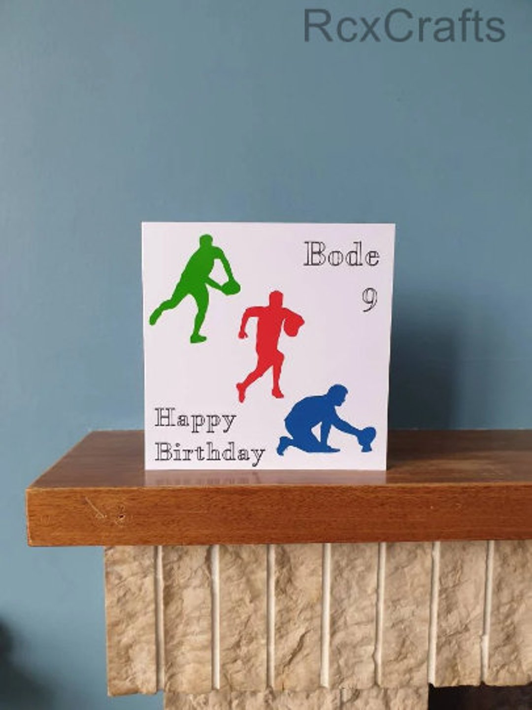 Personalised Rugby Birthday Card / Greetings Card With Name and Number ...
