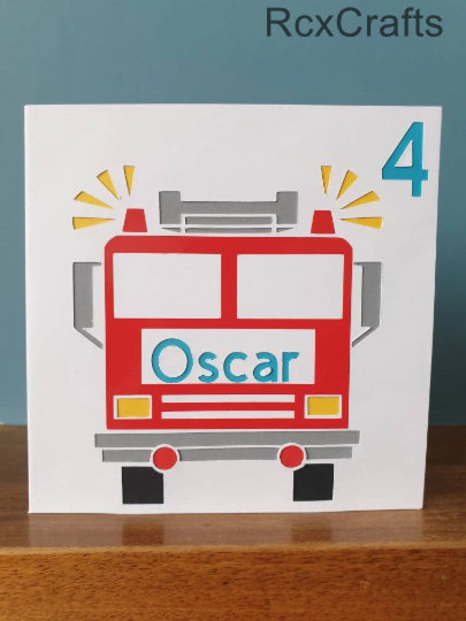 Fire Engine, Fire Truck, Fire Man Card Personalised With Name and ...