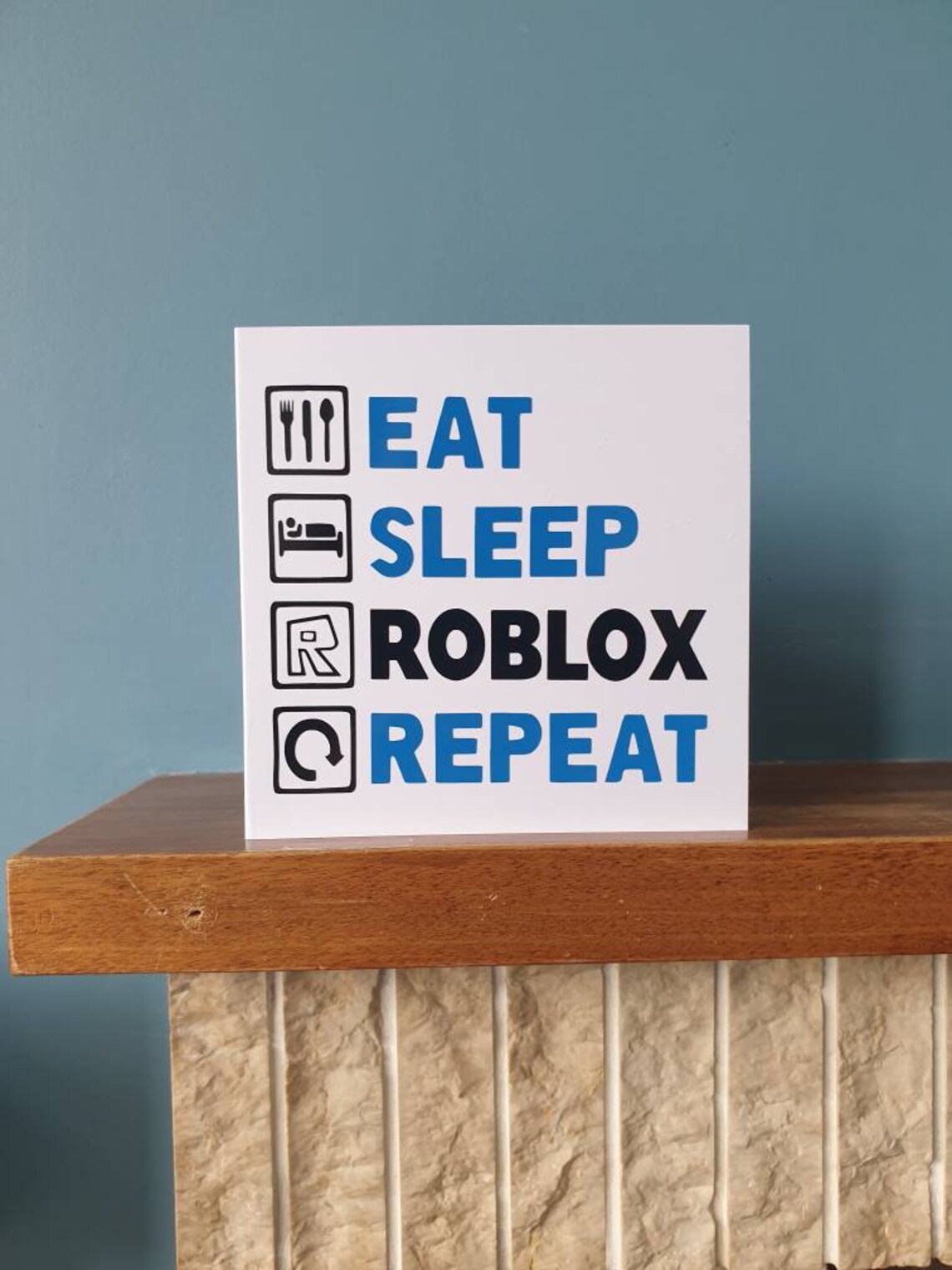 Eat Sleep Roblox Repeat Birthday Card / Greetings Card. Ideal - Etsy