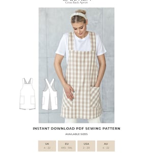 Apron PDF Sewing Pattern for Women - Plus Size Pinafore Apron Sewing Pattern Women - Plus Size ...