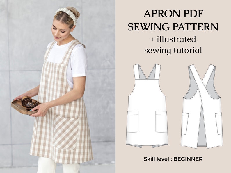Apron PDF Sewing Pattern for Women Plus Size Pinafore Apron | Etsy