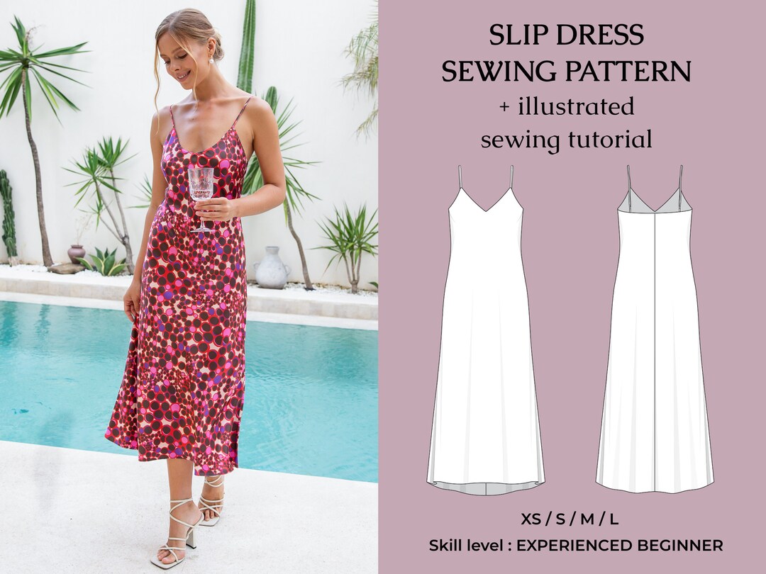Slip Dress Sewing Pattern PDF / Midi Sundress DIY Tutorial / - Etsy