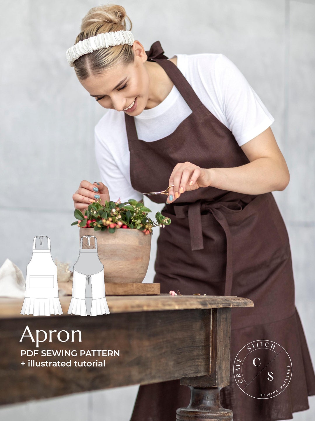 Pinafore Apron Sewing Pattern: Easy DIY Epattern (XXS-5XL) (PDF ...