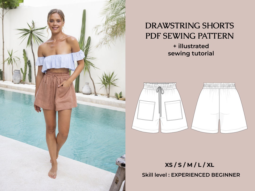 Shorts PDF Sewing Pattern for Women 5 Sizes / Casual Linen Shorts ...