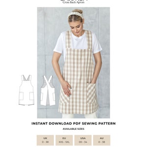 Apron PDF Sewing Pattern for Women Plus Size Pinafore Apron Sewing Pattern Women Plus Size ...