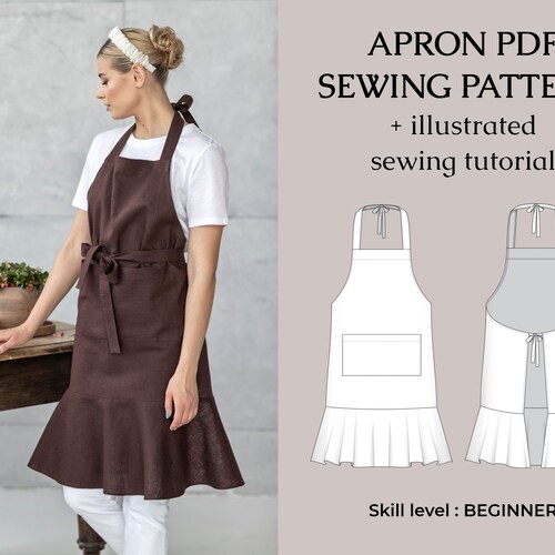 Apron PDF Sewing Pattern for Women Plus Size Pinafore Apron - Etsy