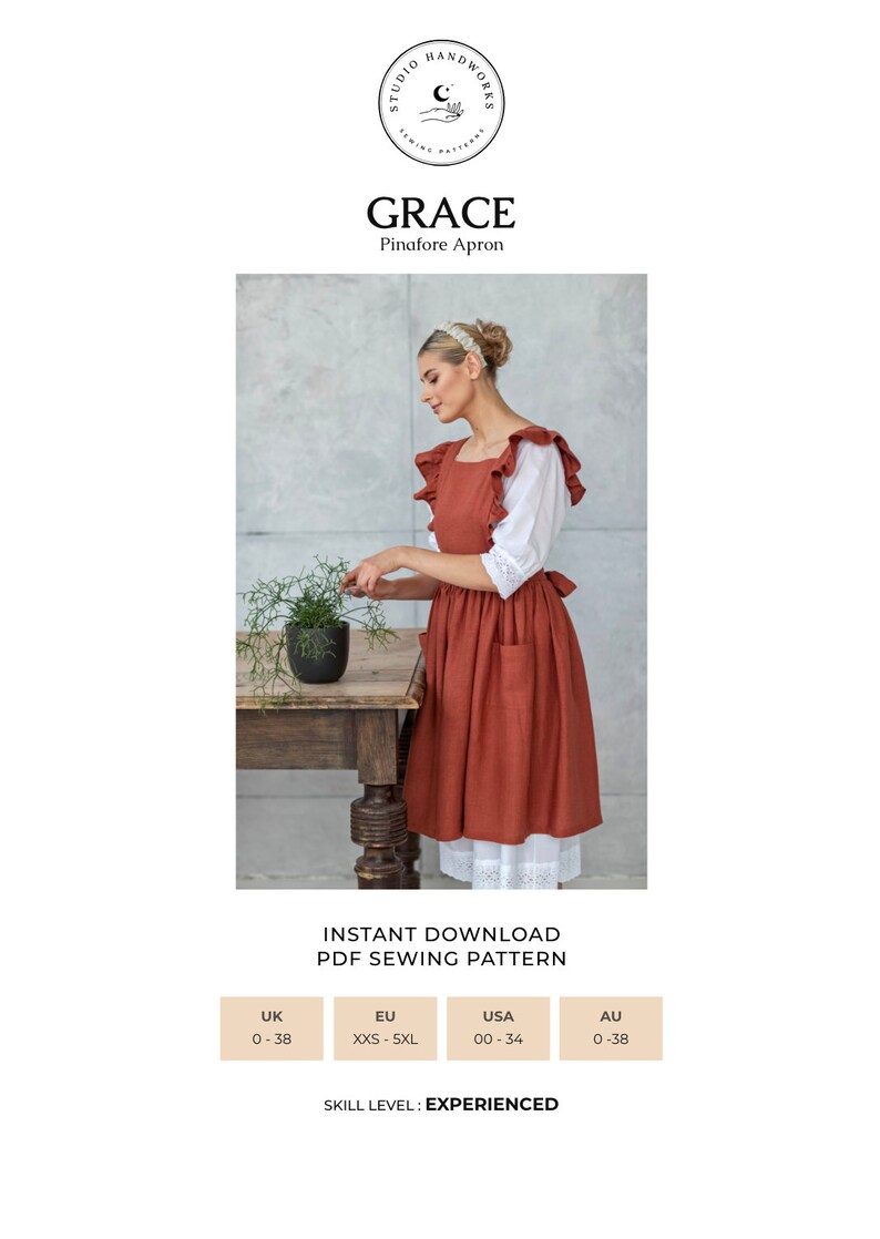 PDF Sewing Pattern Apron / Pinafore Patterns Plus Size / - Etsy