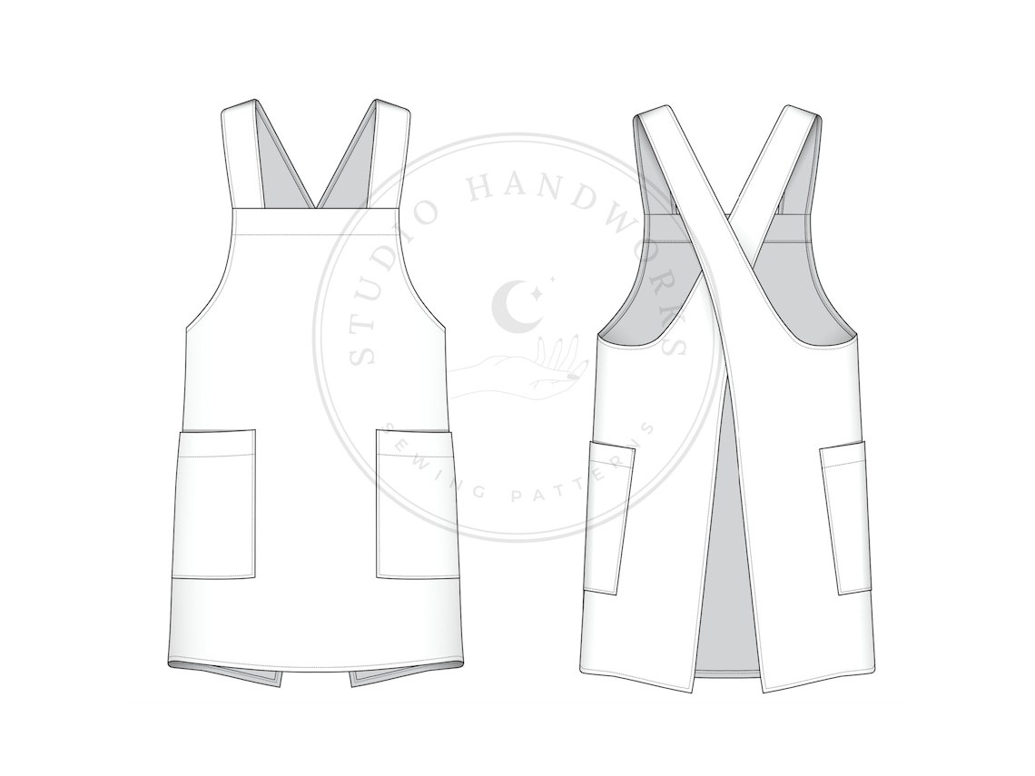 Apron PDF Sewing Pattern for Women Plus Size Pinafore Apron | Etsy