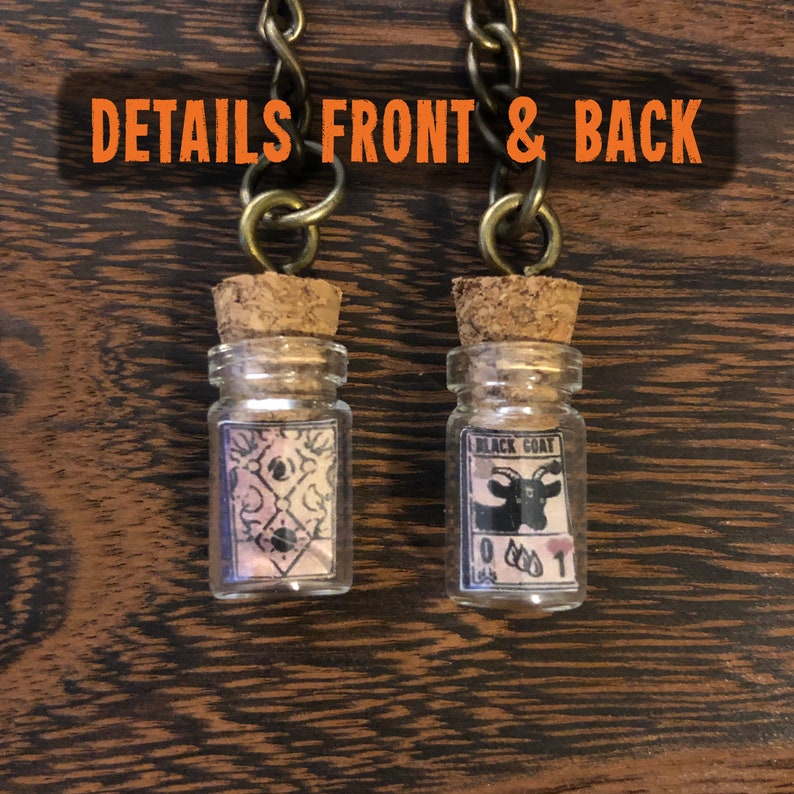 INSCRYPTION Keychain Card in a Bottle Squirrel Black Goat - Etsy