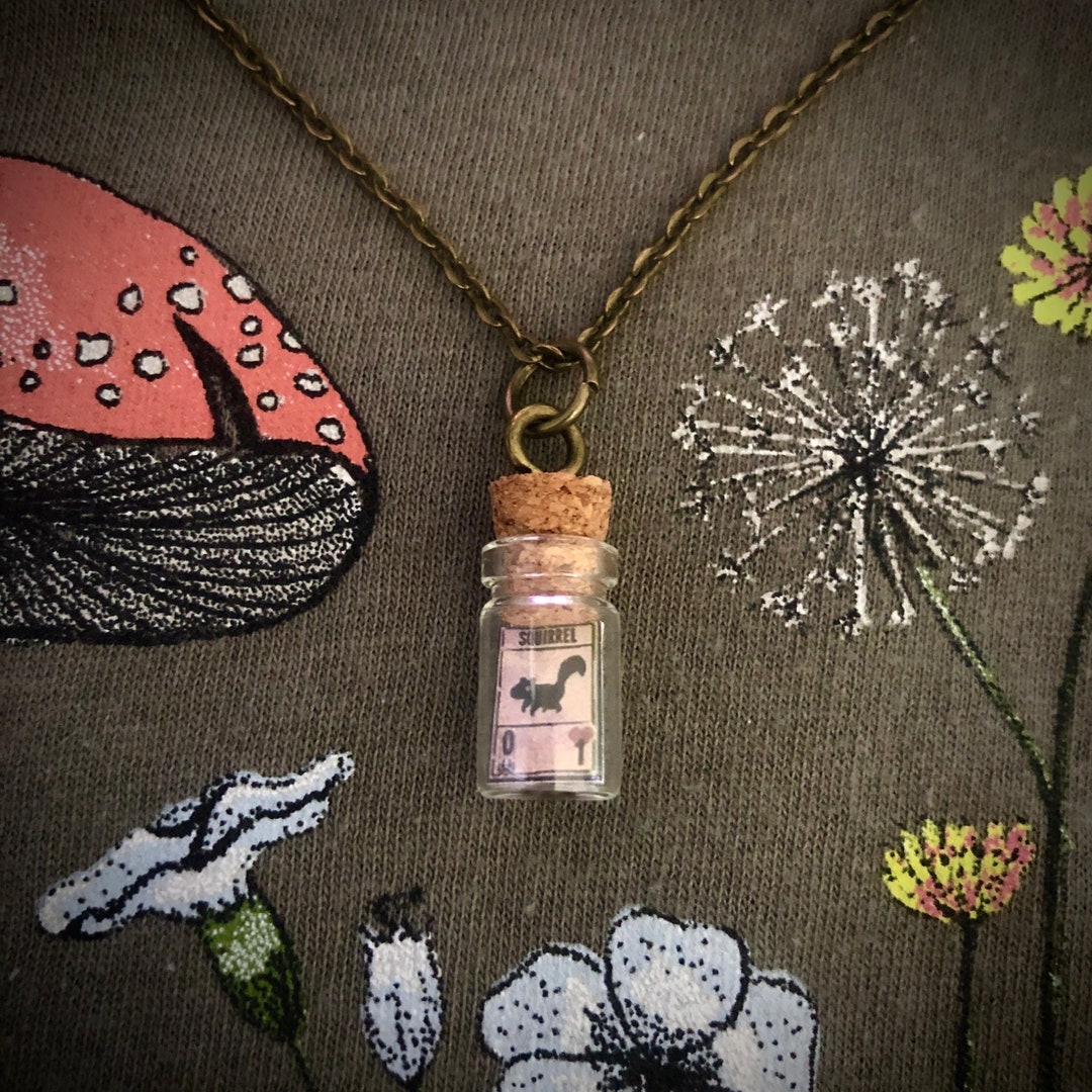 INSCRYPTION Necklace Card in a Bottle Squirrel Black Goat Boulder ...