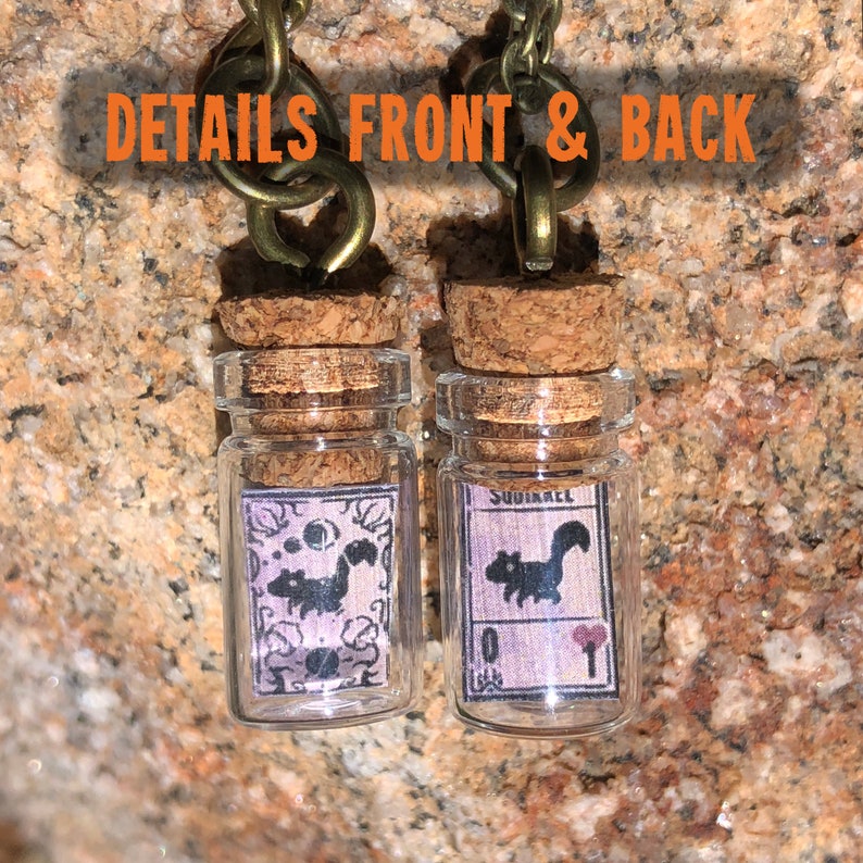 INSCRYPTION Keychain Card in a Bottle Squirrel Black Goat - Etsy