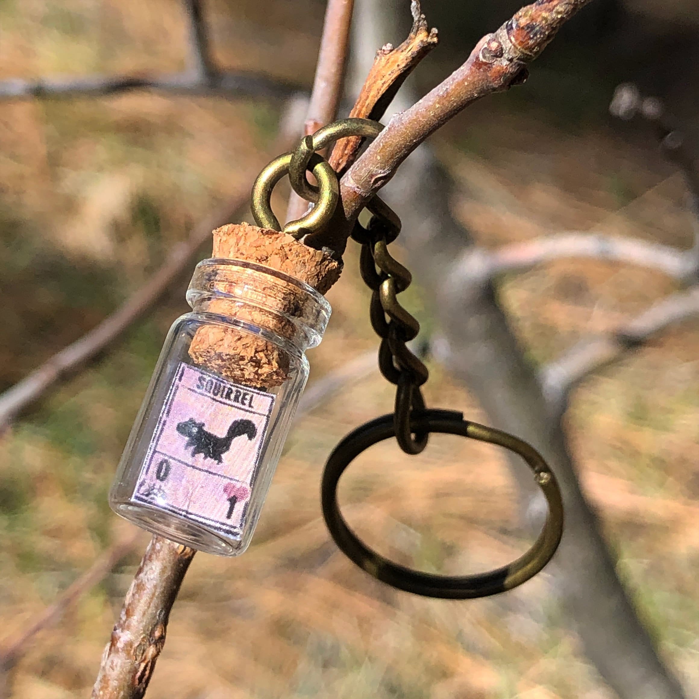 INSCRYPTION Keychain Card in a Bottle Squirrel Black Goat Boulder ...