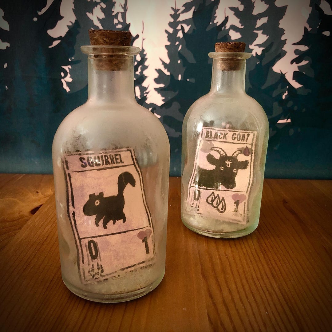 INSCRYPTION Card in a Bottle Squirrel Black Goat Prop - Etsy