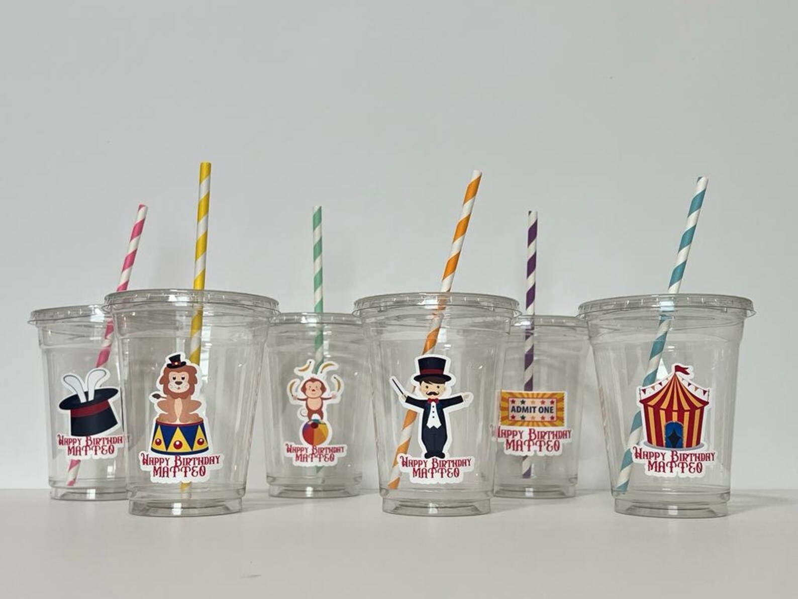 Circus Party Circus Cups Carnival Personalized Cups - Etsy
