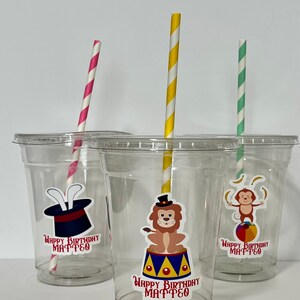 Circus Party, Circus Cups, Carnival Personalized Cups, Carnival Party ...