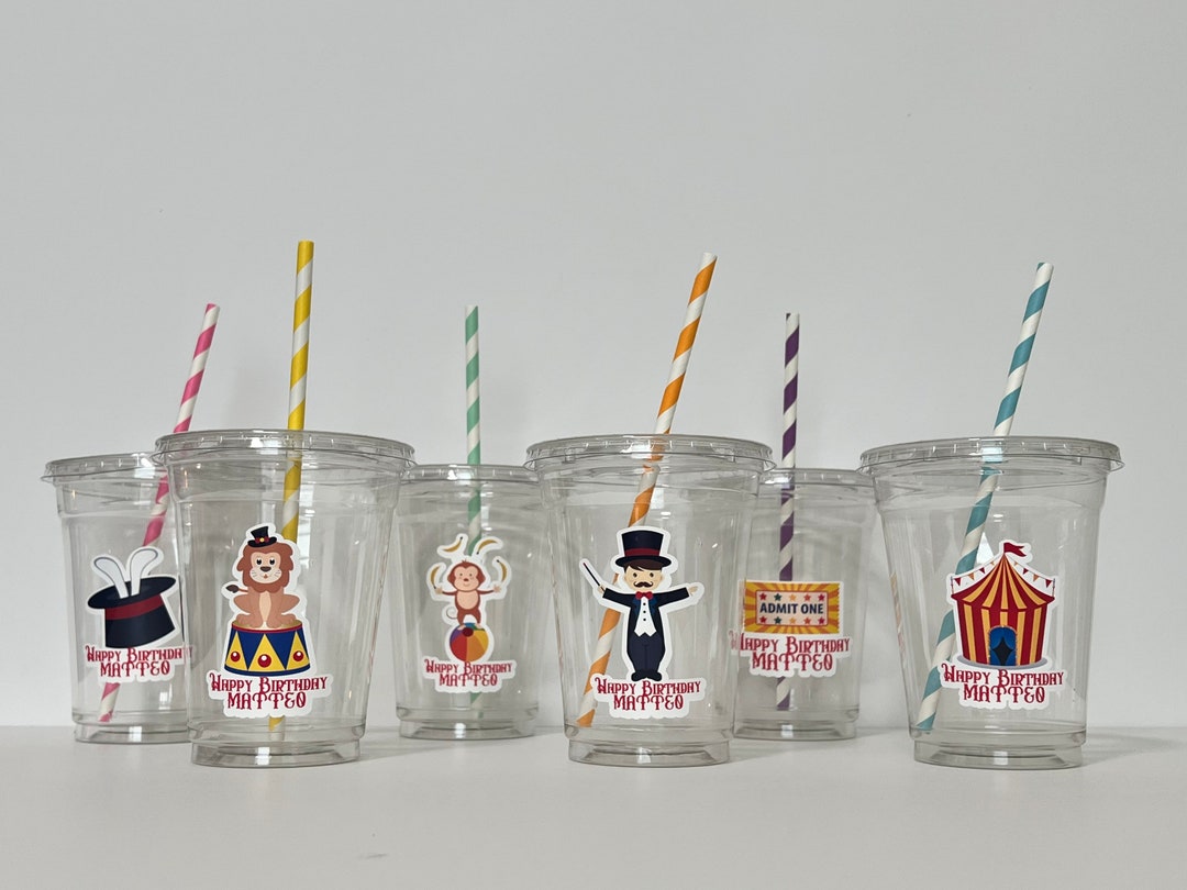 Circus Party, Circus Cups, Carnival Personalized Cups, Carnival Party ...