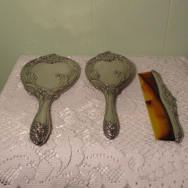 Silver Vanity Set - Etsy