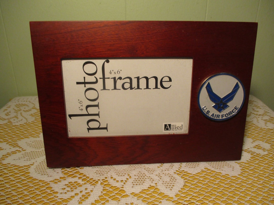 U.S. Air Force Wooden Photo Frame With Crest Holds 4" X 6" Photo - Etsy