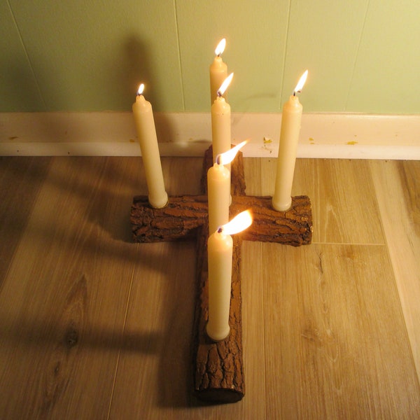 Wooden Cross Candle Holder - Etsy