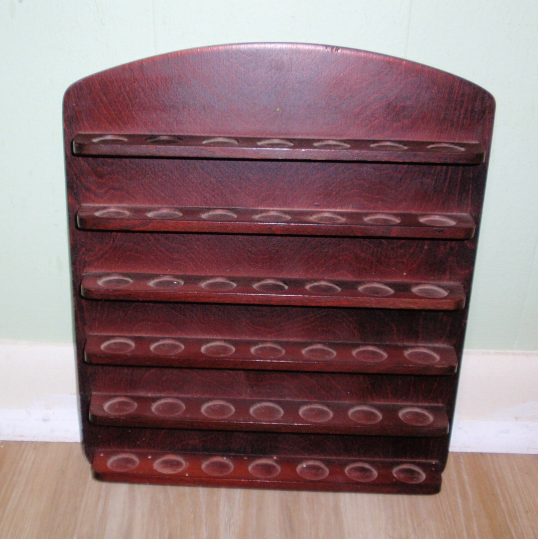 Vintage Mahogany Wood Thimble Holder Holds 42 Thimbles - Etsy