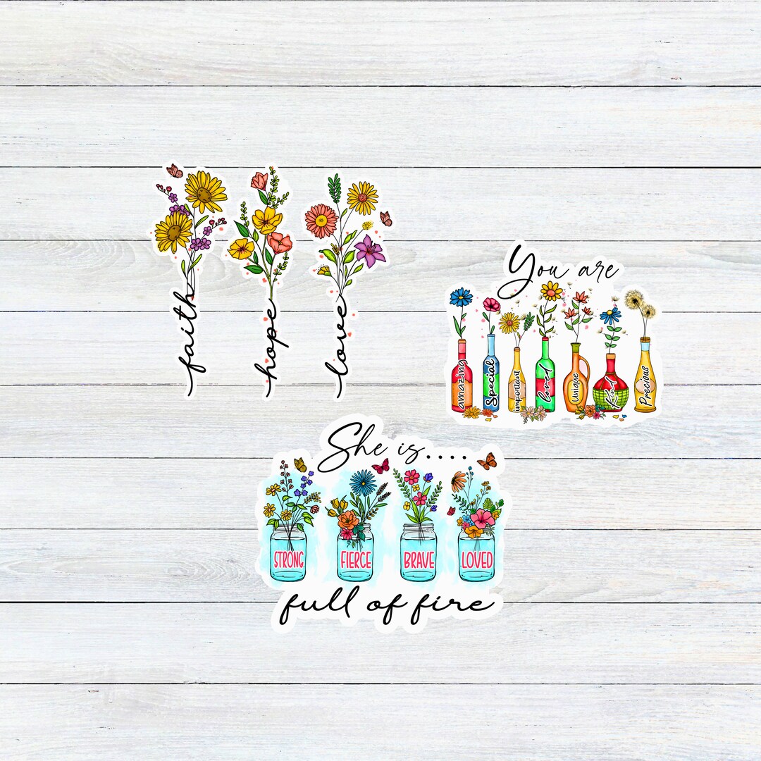 Motivational Die-cut Sticker Pack 5 Uplifting, Positive Vibes ...