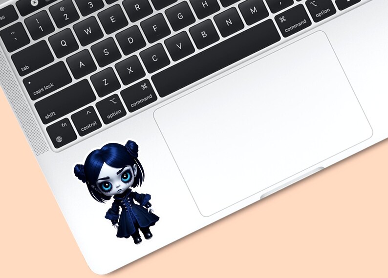 Creepy-cute Blue Demon Girl Sticker Die-cut Unique Blue - Etsy