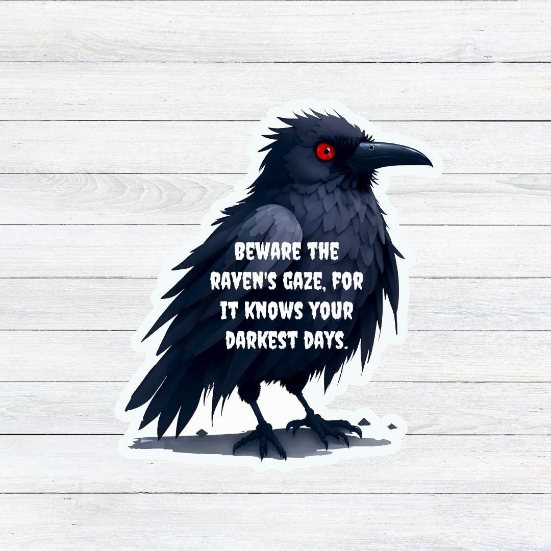 Raven Gaze Die-cut Sticker: Creepy Gothic Design - Etsy