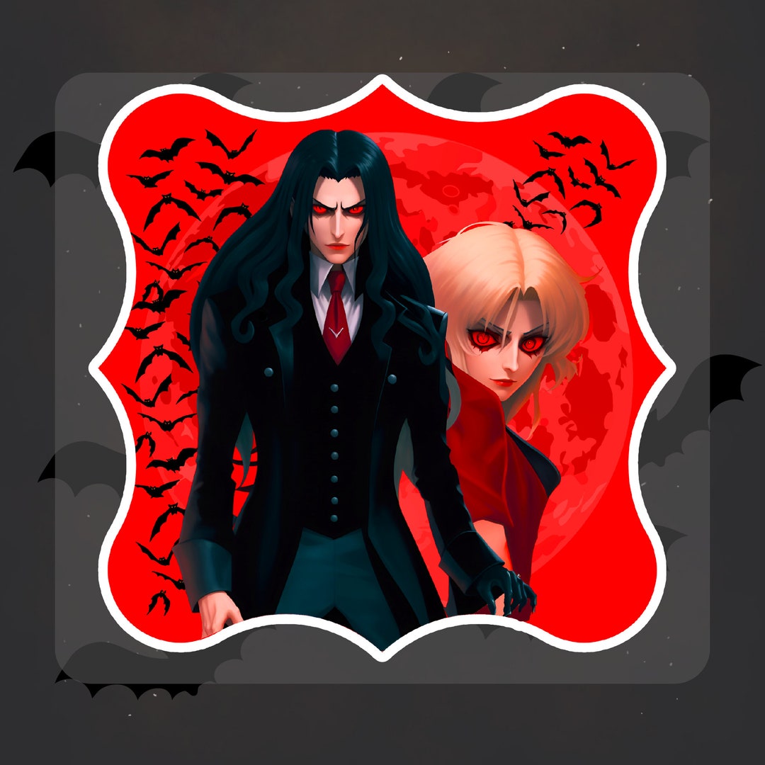 Hellsing's Alucard and Seras Victoria in Front of Full Red Moon - Anime ...