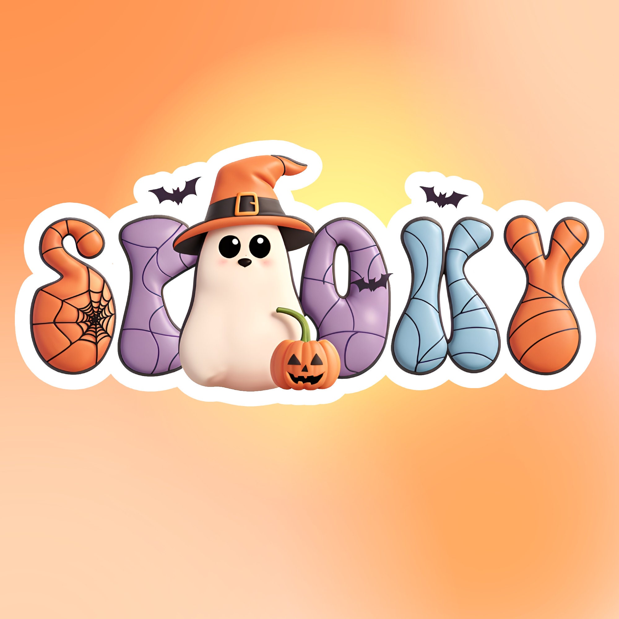 Kawaii SPOOKY Sticker Cute Ghost Pastel Retro Decor - Etsy