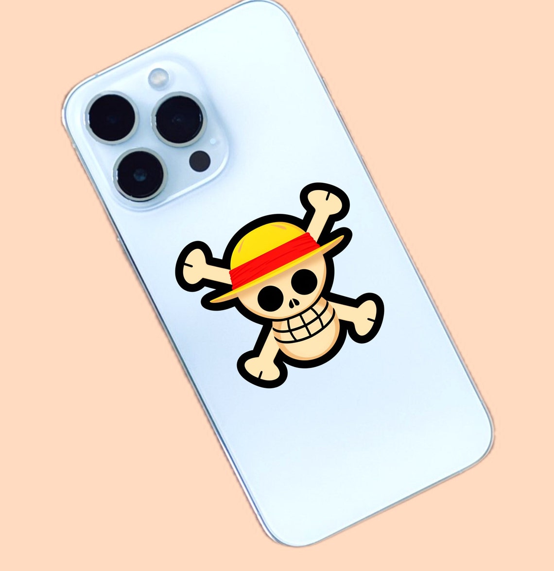 One Piece Straw Hat Jolly Roger Sticker, Anime Decal - Etsy