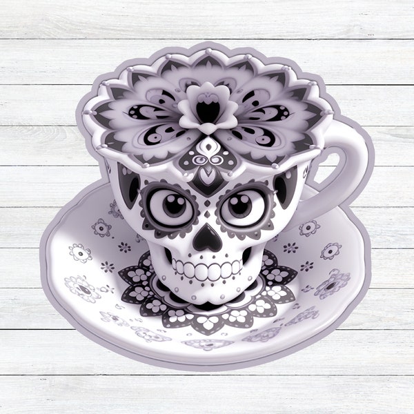 Skull Tea Cup - Etsy
