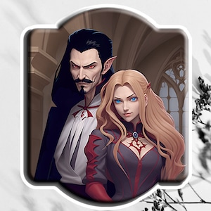 Dracula & Lisa Castlevania Inspired Die-cut Sticker - Vampire Romance ...