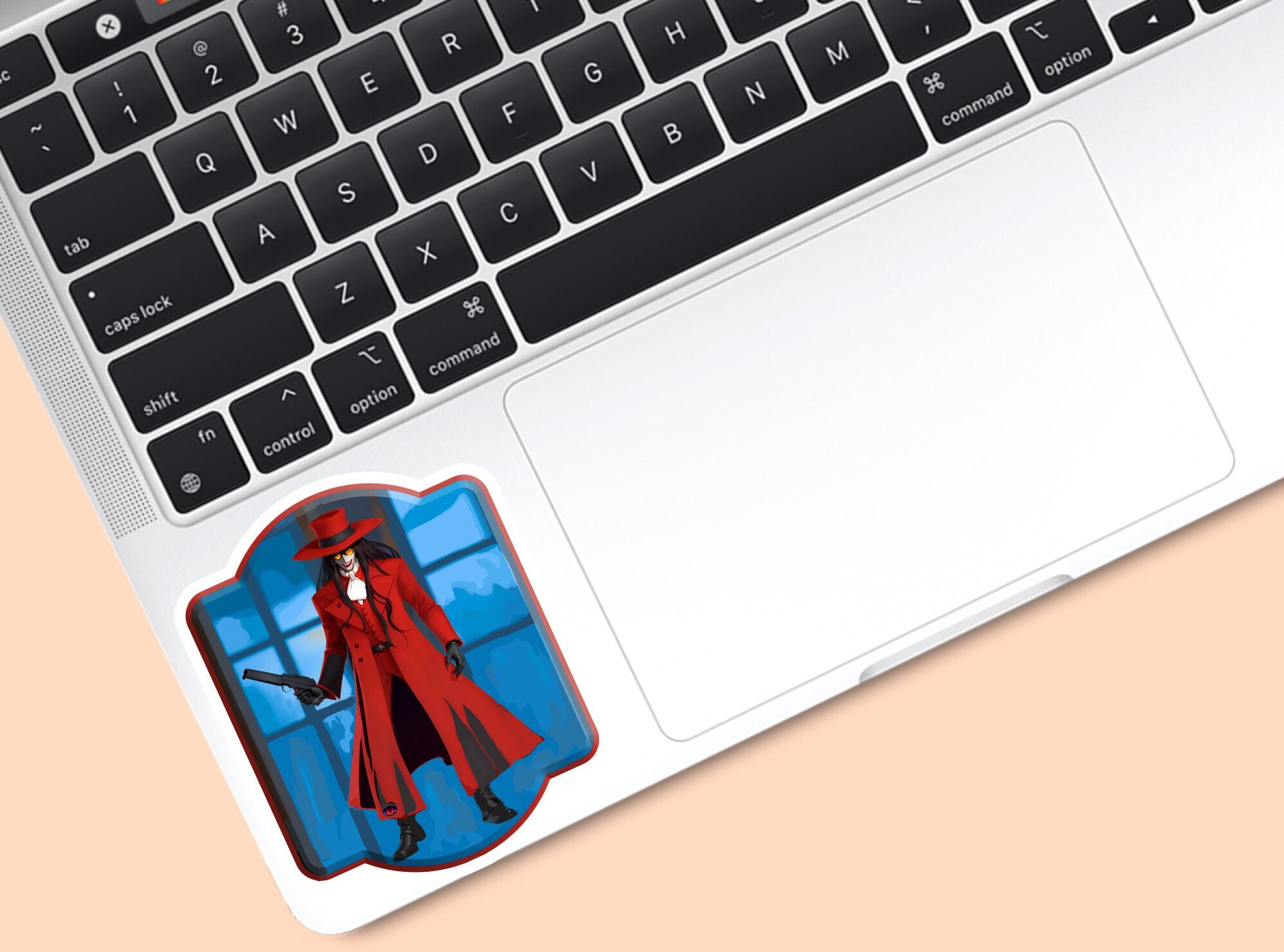 Alucard Hellsing Sticker Dark Fantasy Anime Art, Red Suit Vampire ...