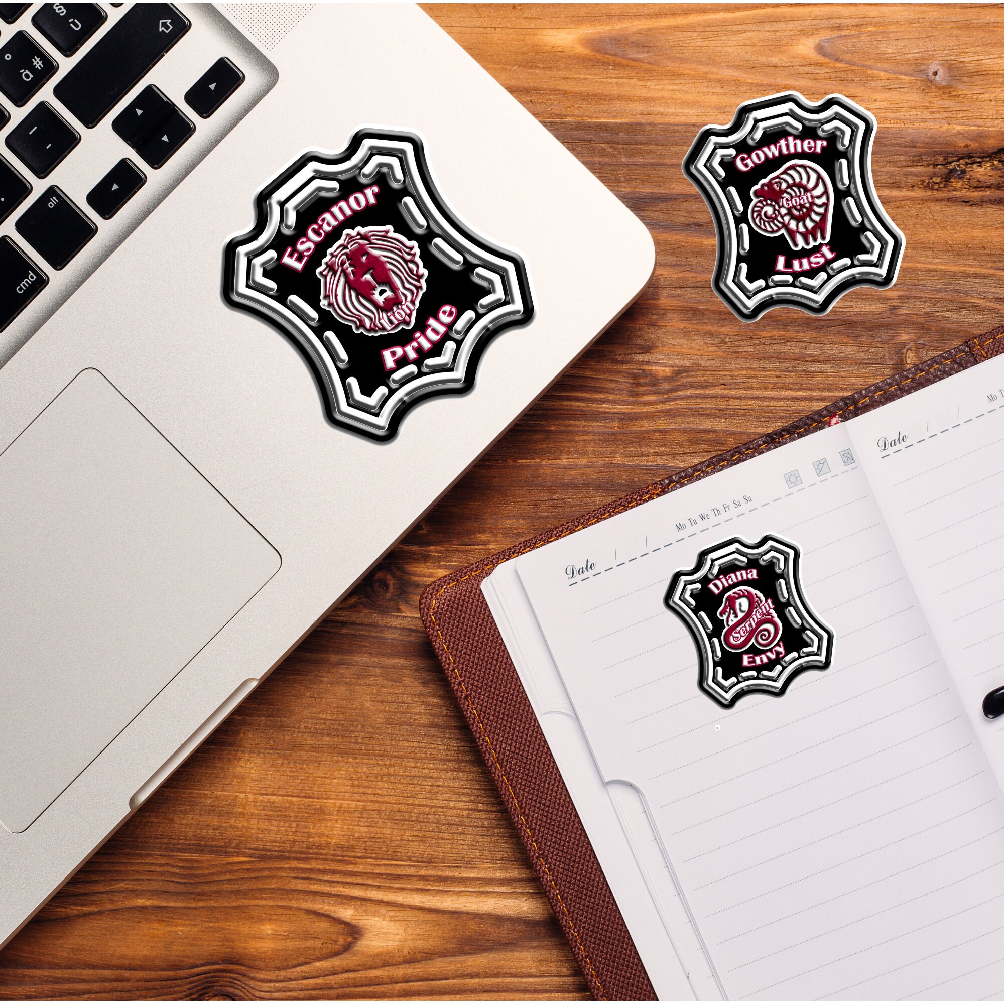 Seven Deadly Sins Symbols Die-cut Sticker Netflix Anime Art in Black ...