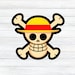 One Piece Straw Hat Jolly Roger Sticker, Anime Decal - Etsy